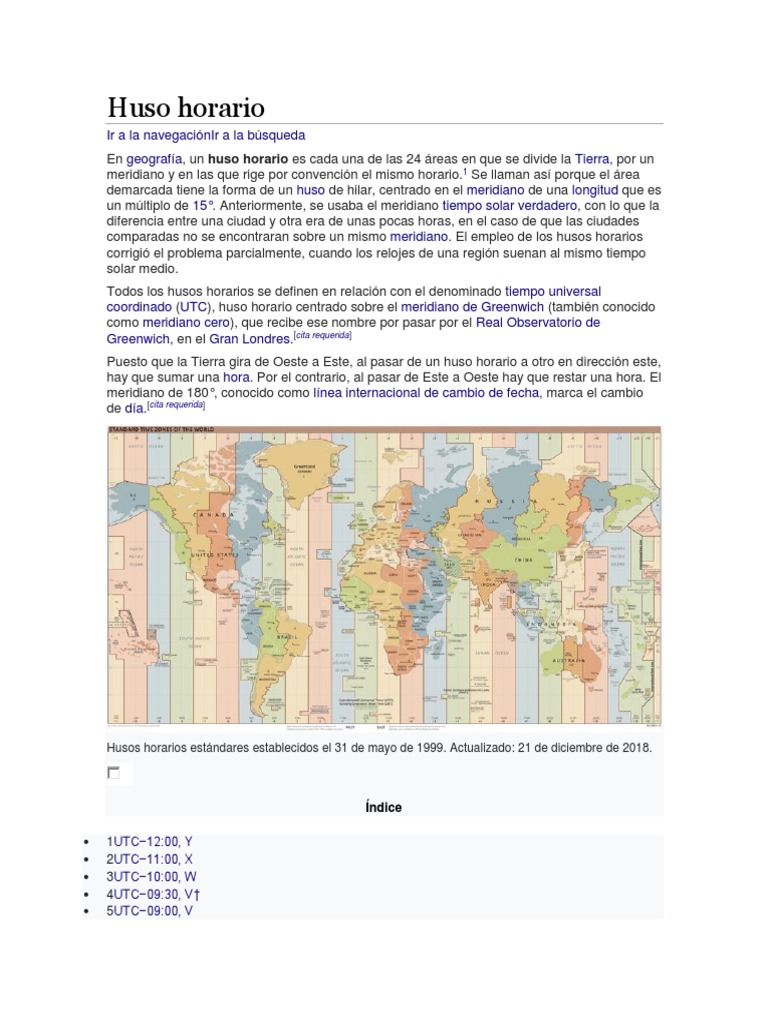 Huso Horario | PDF | Geografía | Tiempo espacial