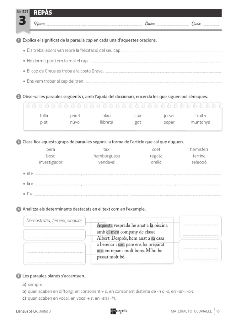 Unitat 3 Val 5P | PDF