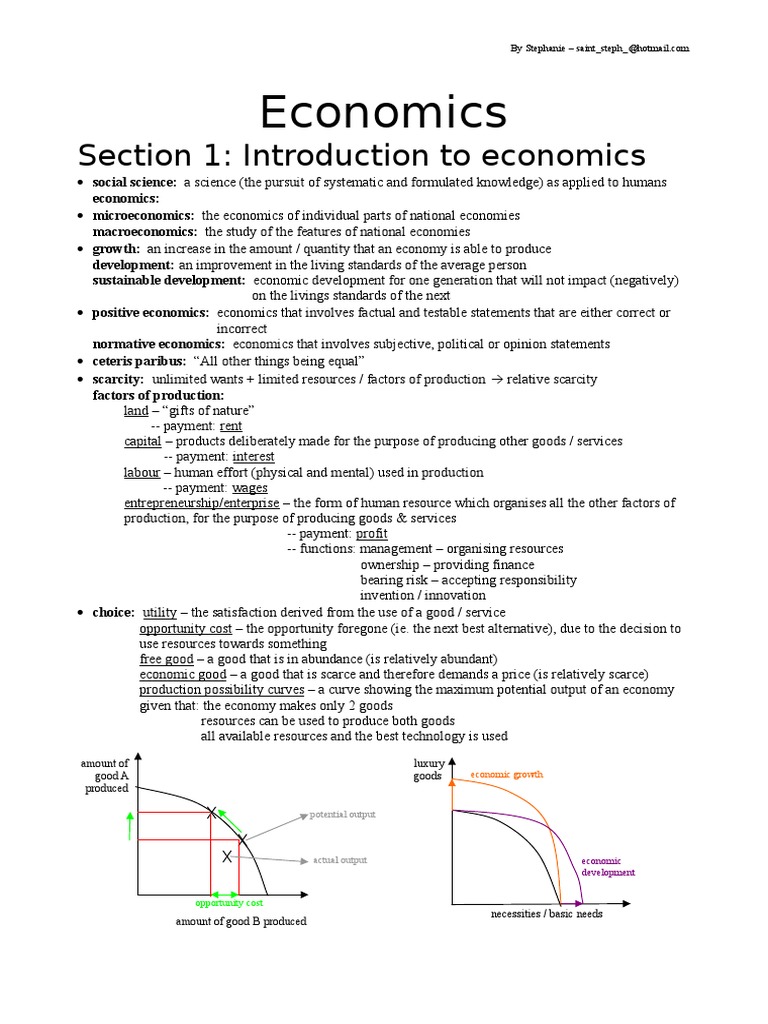 Economics Handout | PDF | Price Elasticity Of Demand | Supply (Economics)