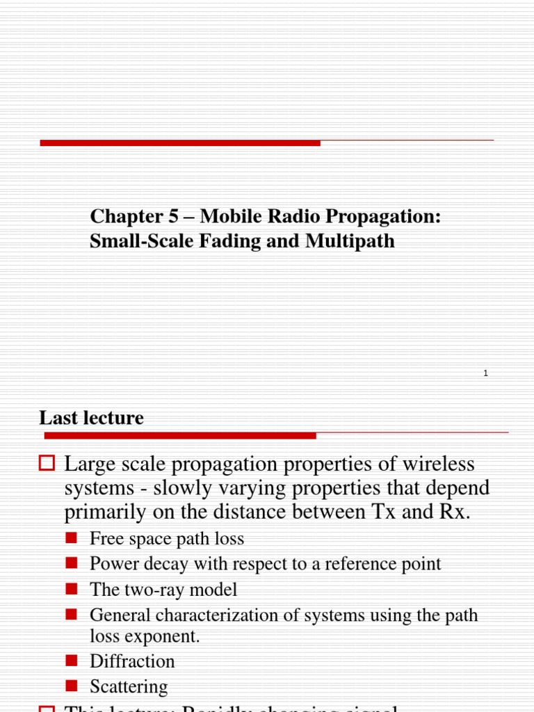 Small Scale Fading | PDF | Orthogonal Frequency Division Multiplexing | Bandwidth (Signal ...