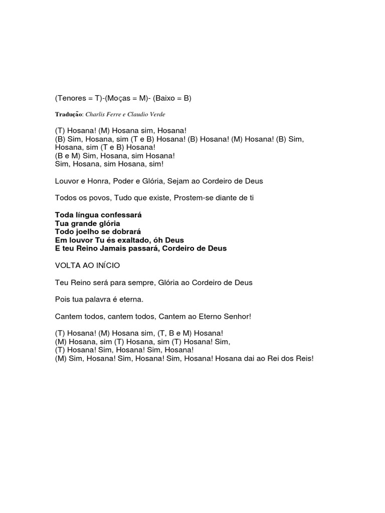 Louvor e Honra - Letra | PDF | Religião e Espiritualidade