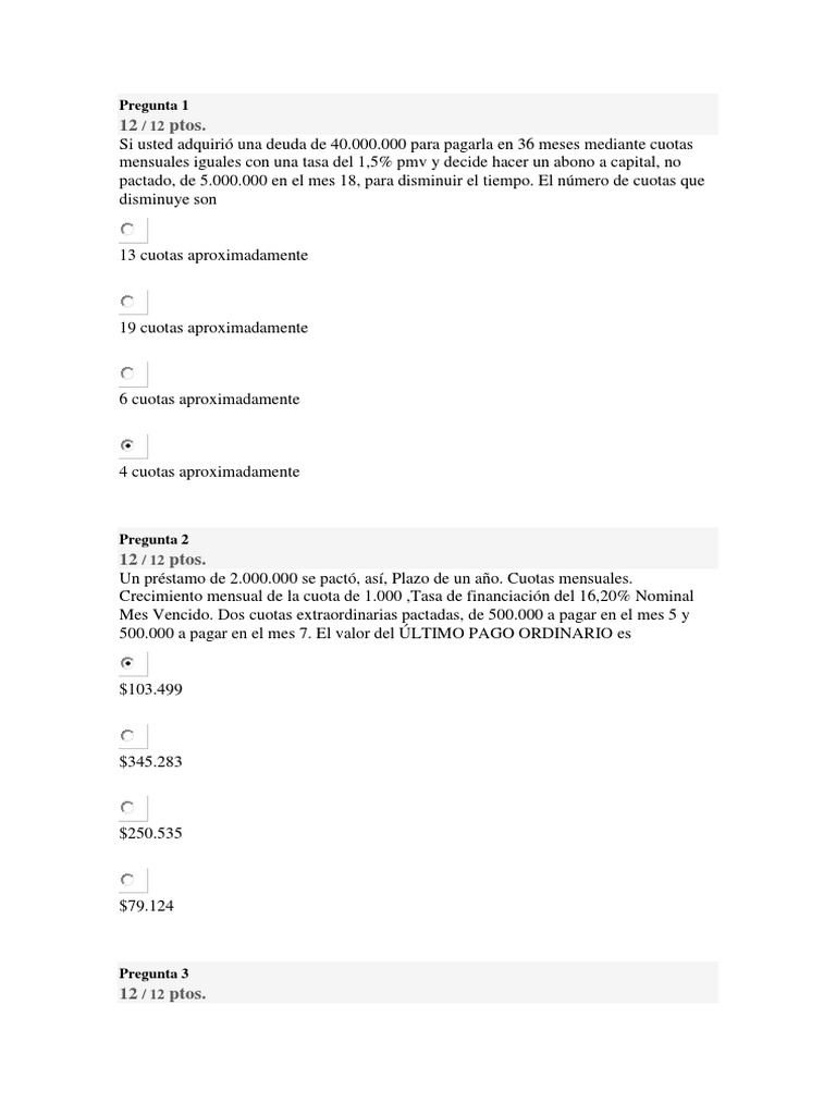 Análisis de Préstamos y Cuotas Mensuales | PDF | Interés | Dinero