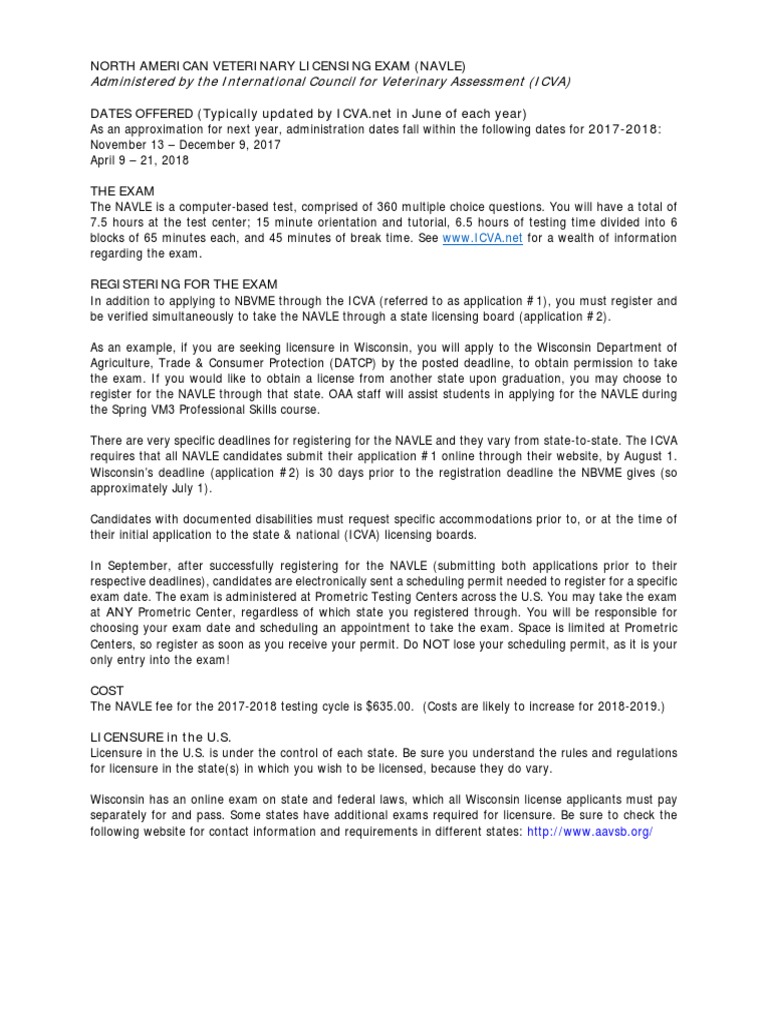 NAVLE Licensing | Download Free PDF | Licensure | Test (Assessment)