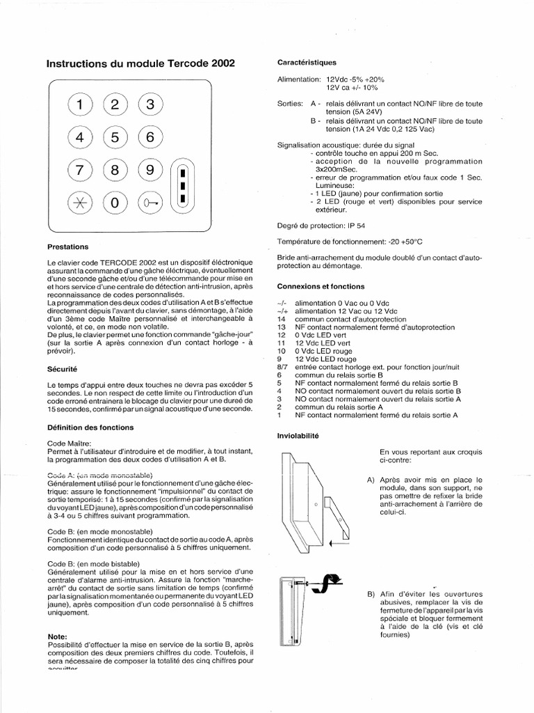 Cofrel-7 Cablage Et Programation Clavier 2002 | PDF