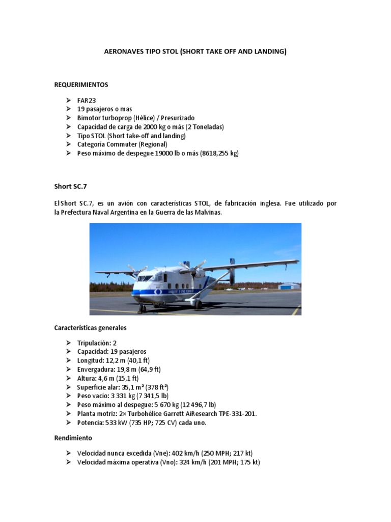 Aeronaves Tipo Stol | PDF | Aviación | Aeronave