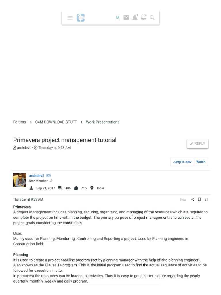 Primavera Project Management Tutorial - Civil4M | PDF | Project ...