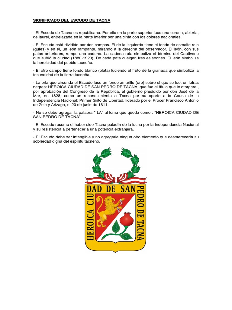 Significado Del Escudo de Tacna | PDF