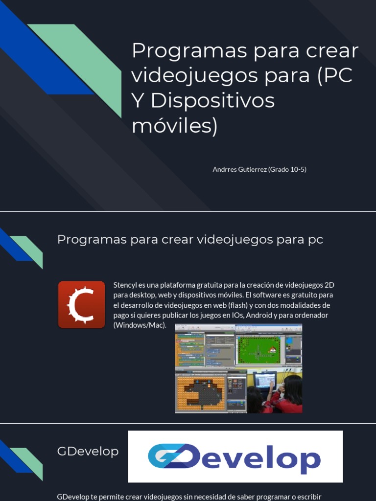 Plataformas para Crear Videojuegos 2D y 3D | PDF | Unidad (motor de ...
