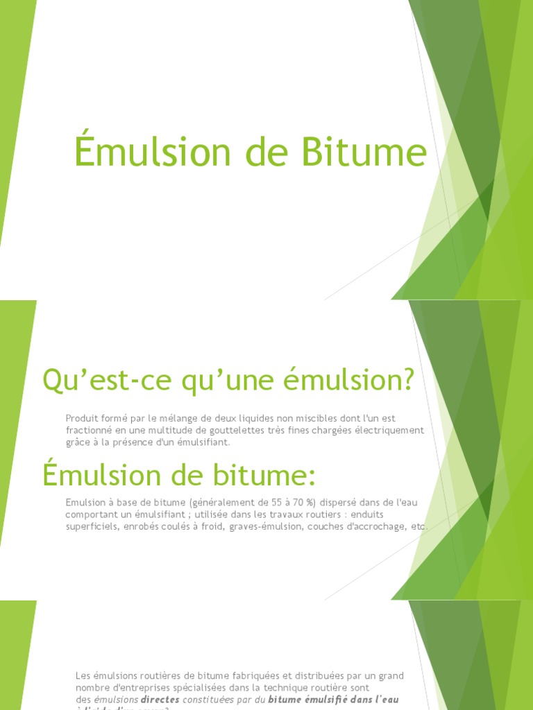Émulsion de Bitume | PDF | Tensioactif | Sciences physiques