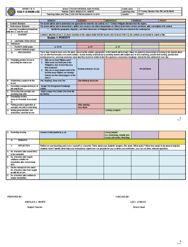DLP 21st Century Literature of The Philippines and The World | PDF ...
