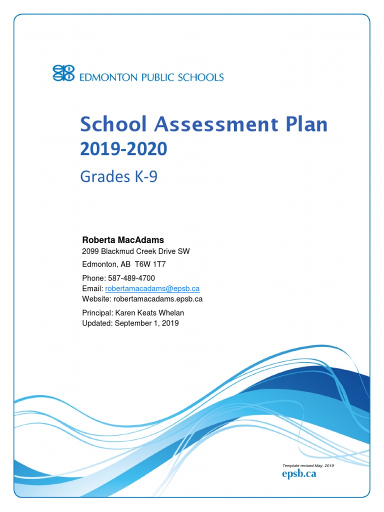 School Assessment Plan 2019-2020 1 | PDF | Educational Assessment ...