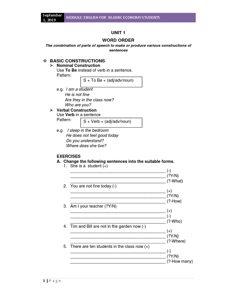 Word Order and Tenses: An English Language Lesson for Islamic Economy ...