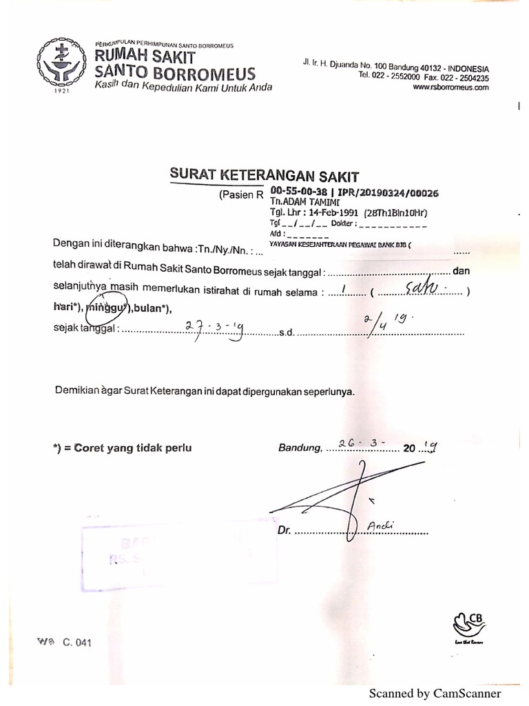 Surat Ijin Sakit | PDF