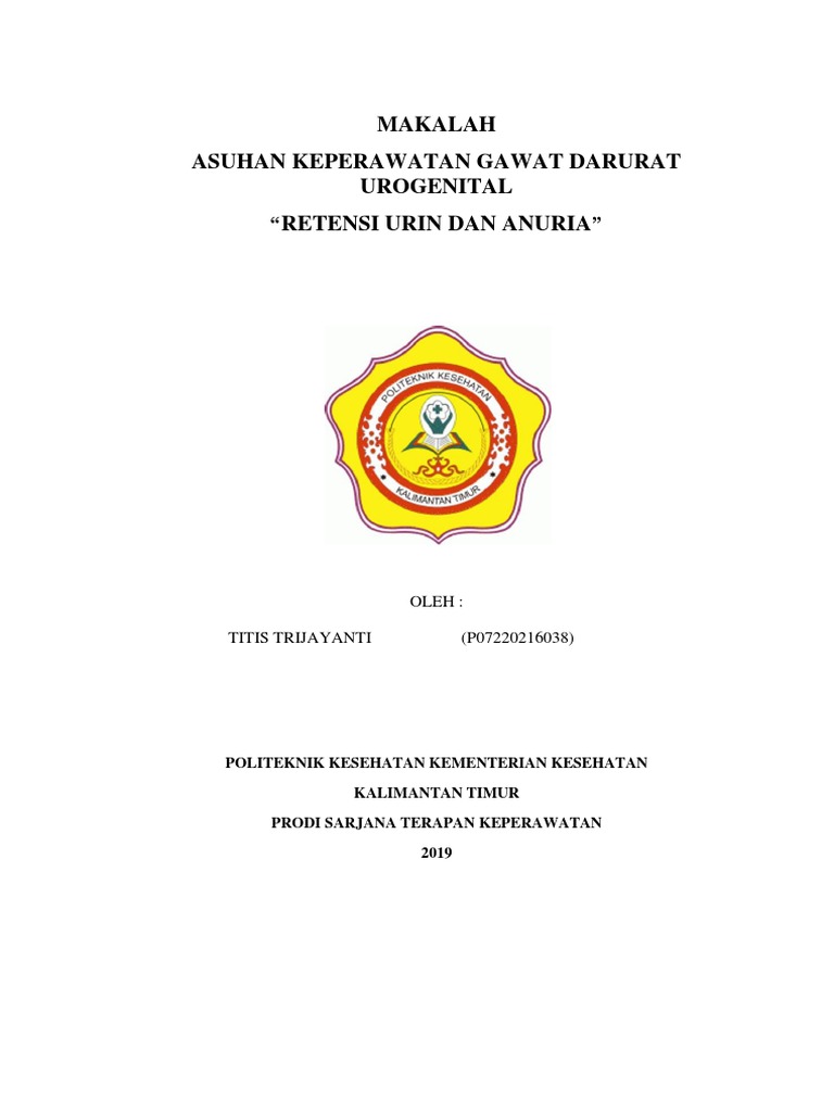 Retensi Urin Dan Anuria Askep Gadar Urogenital | PDF Retensi Urin Dan Anuria Askep Gadar Urogenital | PDF