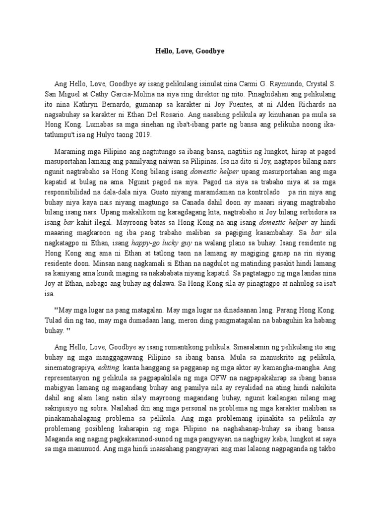 Hello Love Goodbye | PDF