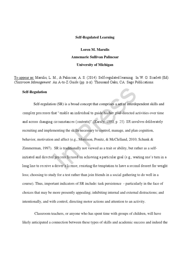Self-Regulated Learning PDF | PDF | Learning | Expert
