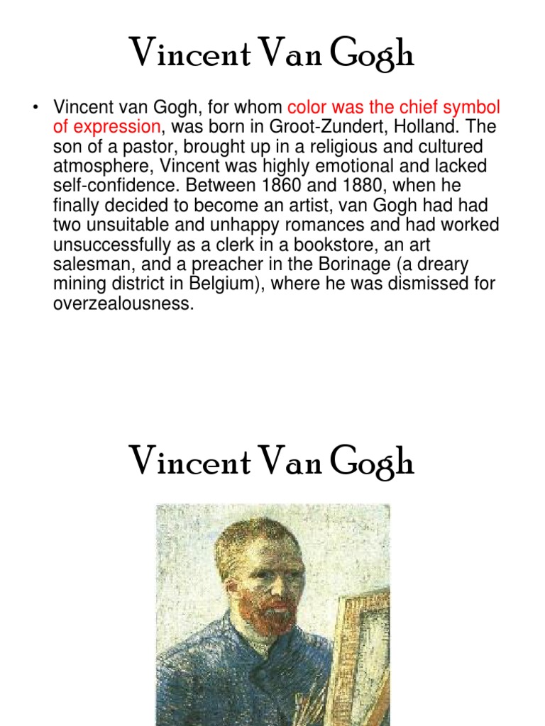 Vincent Van Gogh: Color Was The Chief Symbol of Expression | PDF ...