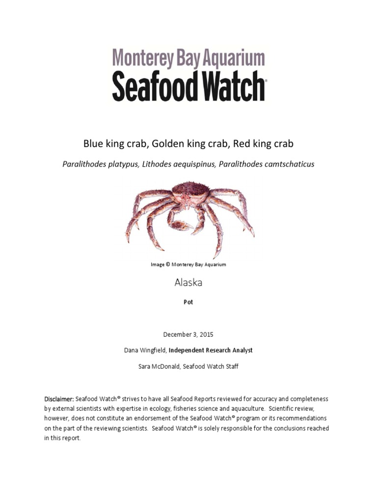 Blue King Crab, Golden King Crab, Red King Crab: Paralithodes Platypus ...