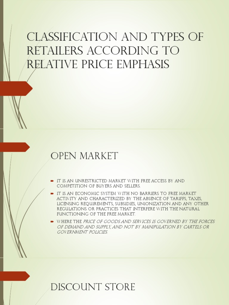 Classification and Types of Retailers According To Relative Price ...