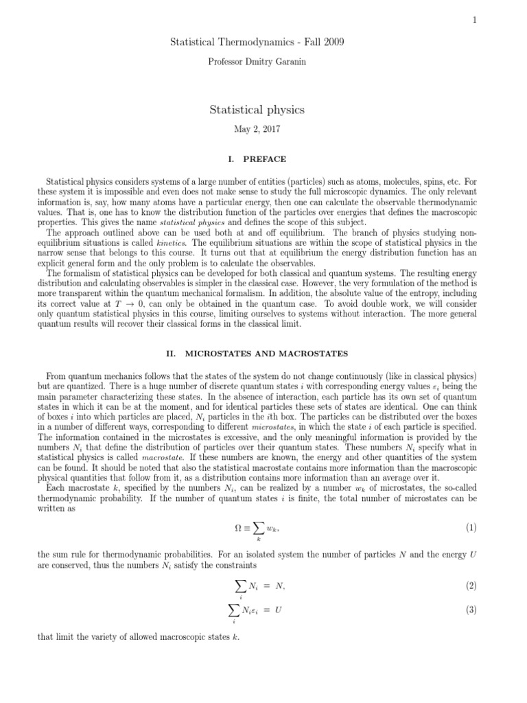 Statistical Physics PDF | PDF | Wave Function | Schrödinger Equation
