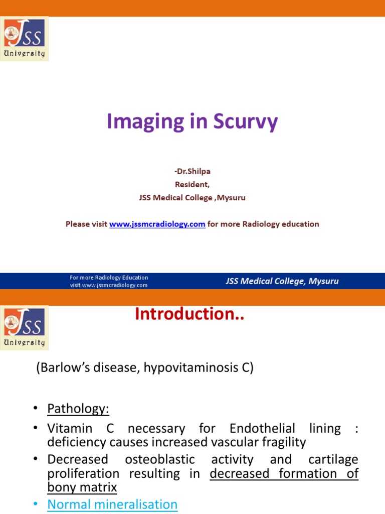 Imaging in Scurvy: - DR - Shilpa Resident, JSS Medical College, Mysuru ...