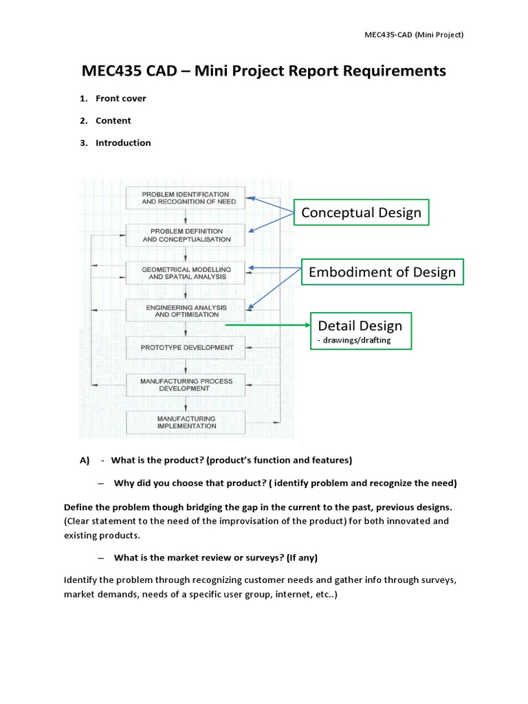 Mini Project Report Format 2019 | PDF | Computer Aided Design | Design
