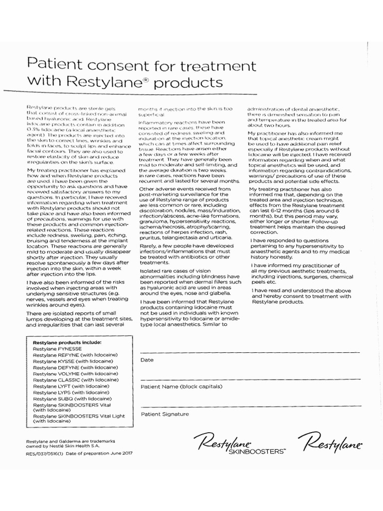 Restylane Consent | PDF