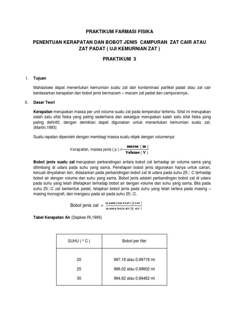 Latihan Bobot Jenis | PDF