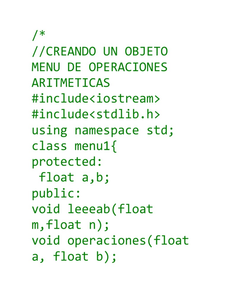Creando Un Objeto Menu de Operaciones Aritmeticas | PDF