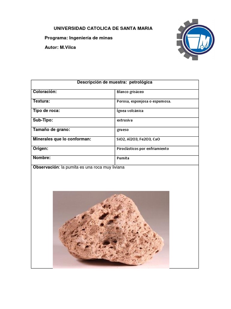 Descripcion de Rocas | PDF | Roca (geología) | Roca ígnea