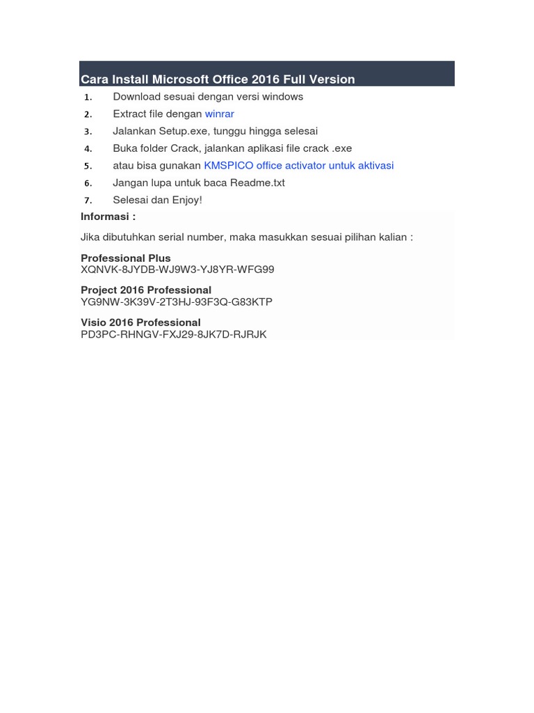 Cara Install Microsoft Office 2016 Full Version Pdf