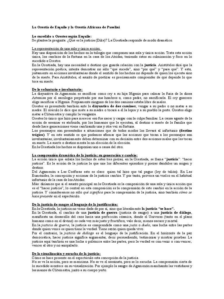 La Orestiada | PDF | Oresteia | Esquilo