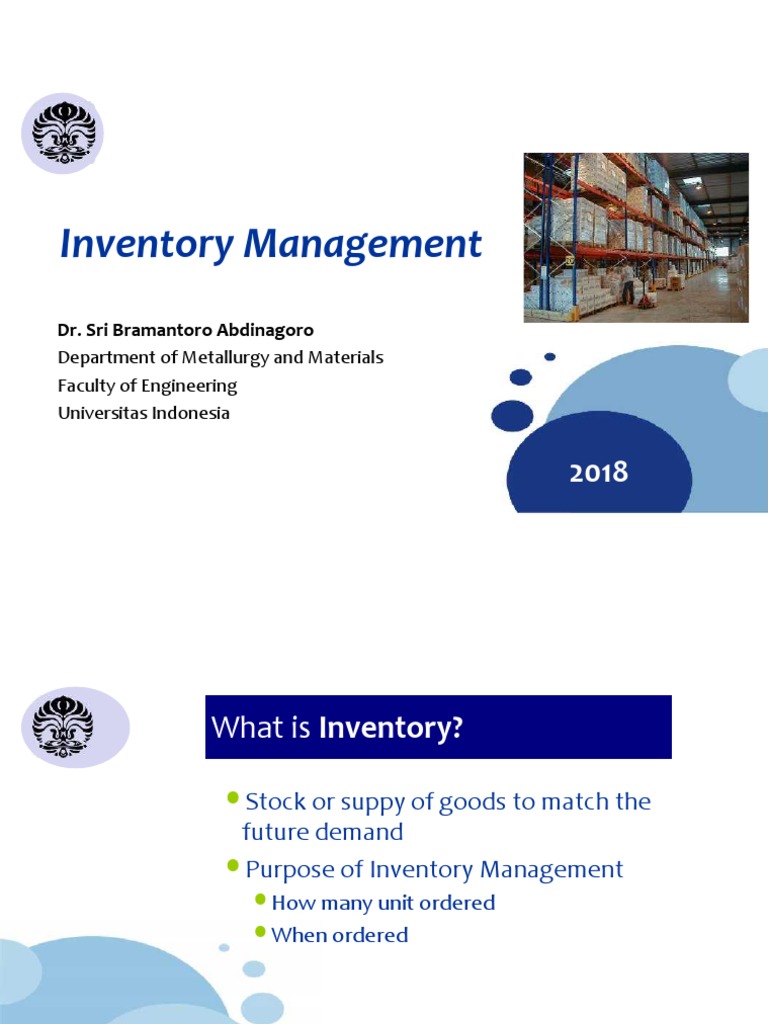 Session 11-Inventory Management | PDF | Inventory | Business Process Management