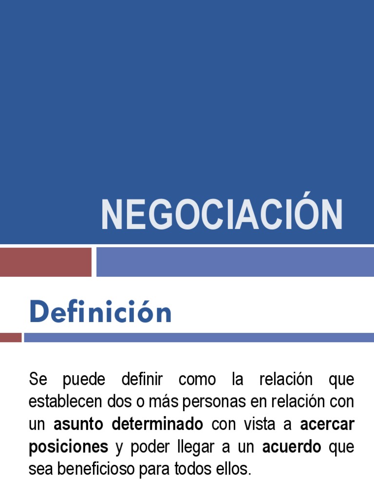 Claves de una Negociación Efectiva | PDF | Negociación | Conceptos ...