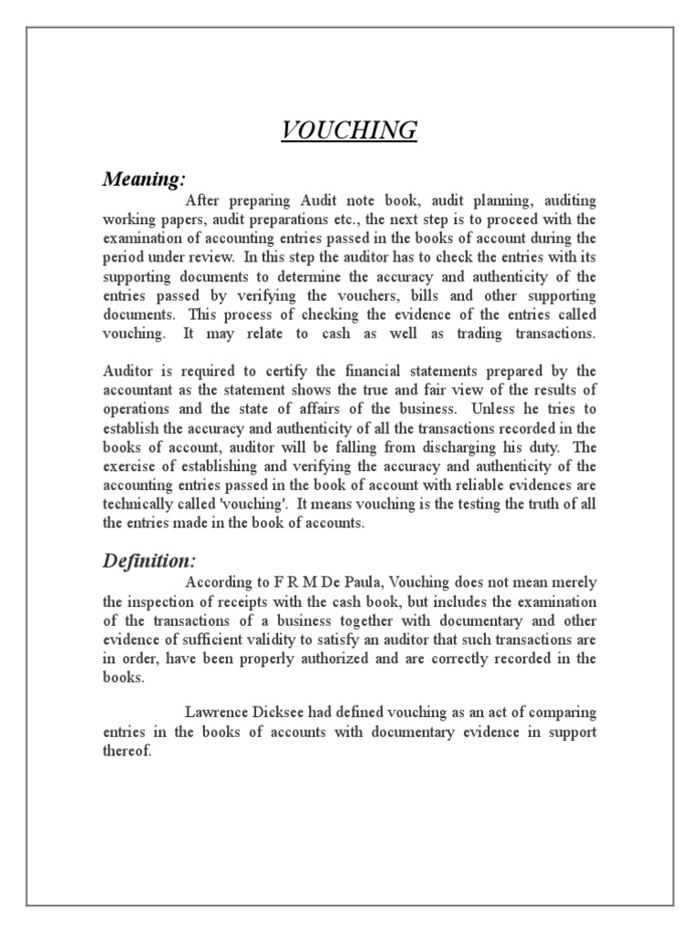 Vouching | PDF | Bookkeeping | Balance Sheet