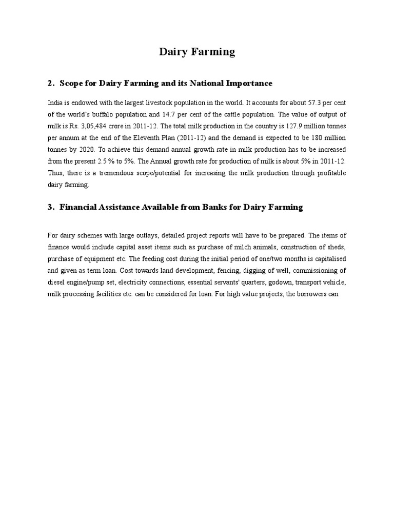 Dairy Form Project Initial | PDF | Dairy | Dairy Farming