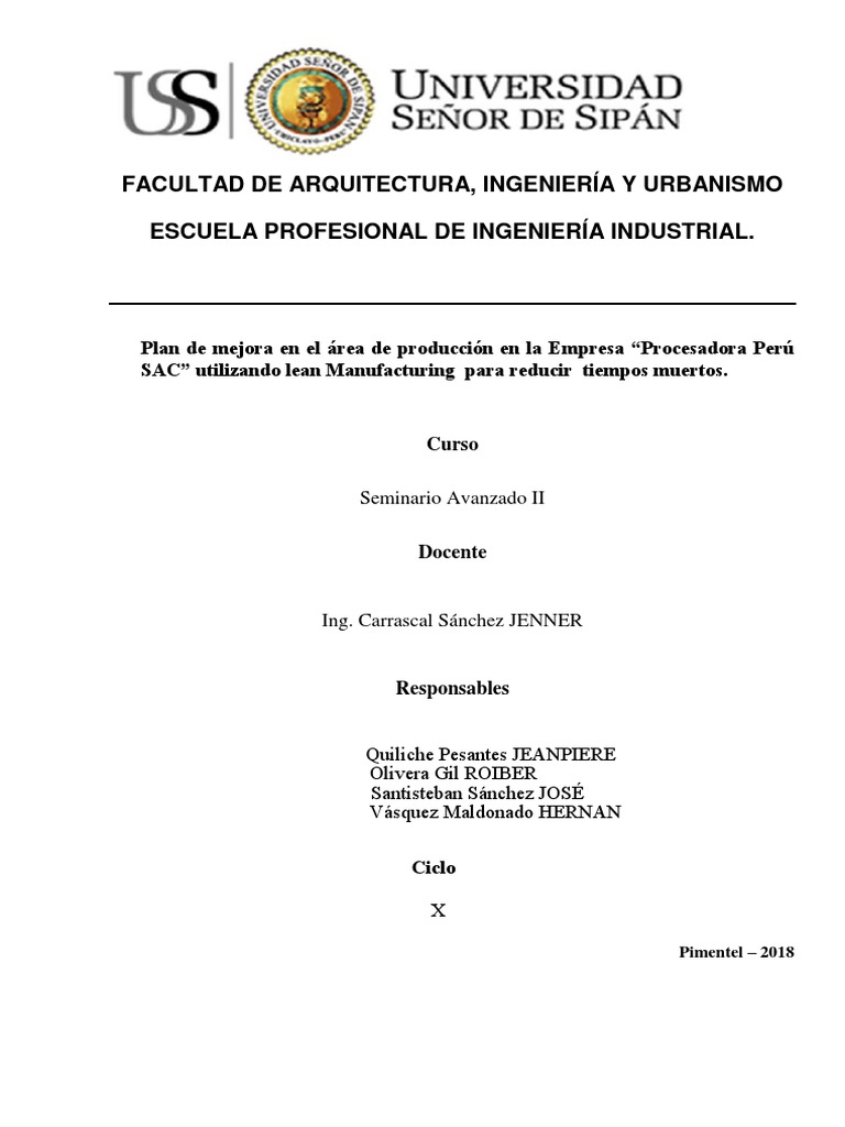 Procesadora Perú S.a.C | PDF | Sectores Economicos | Procesos de negocio
