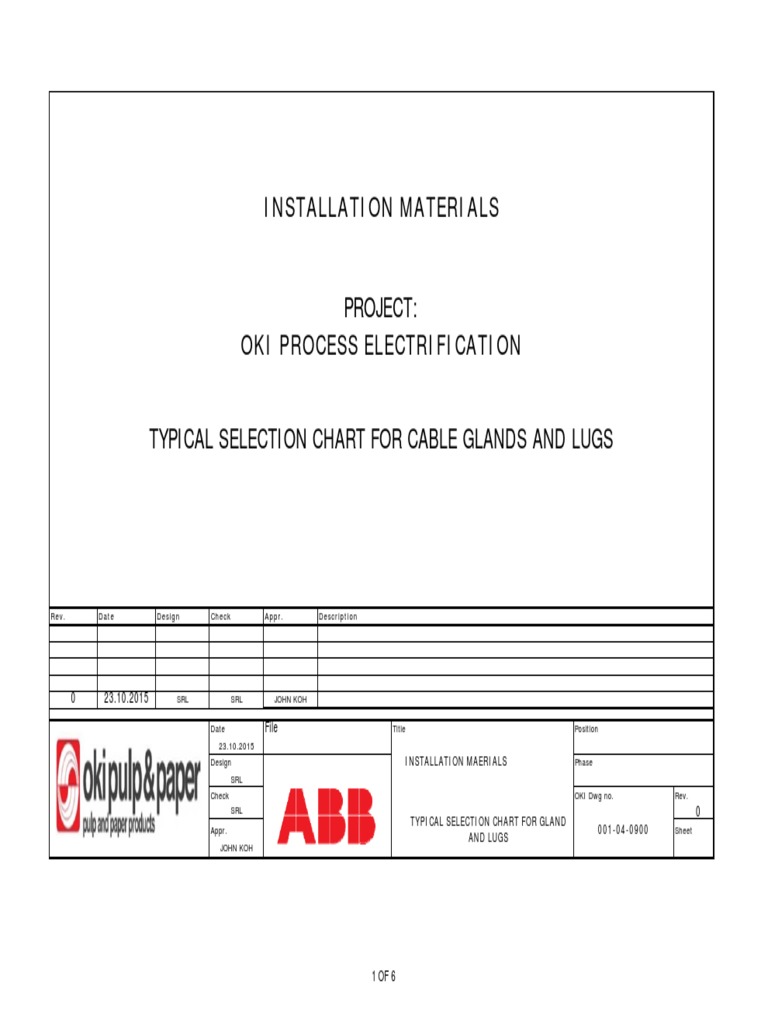 Cable Gland and Lug Selection Guide | PDF | Electric Power | Electrical ...