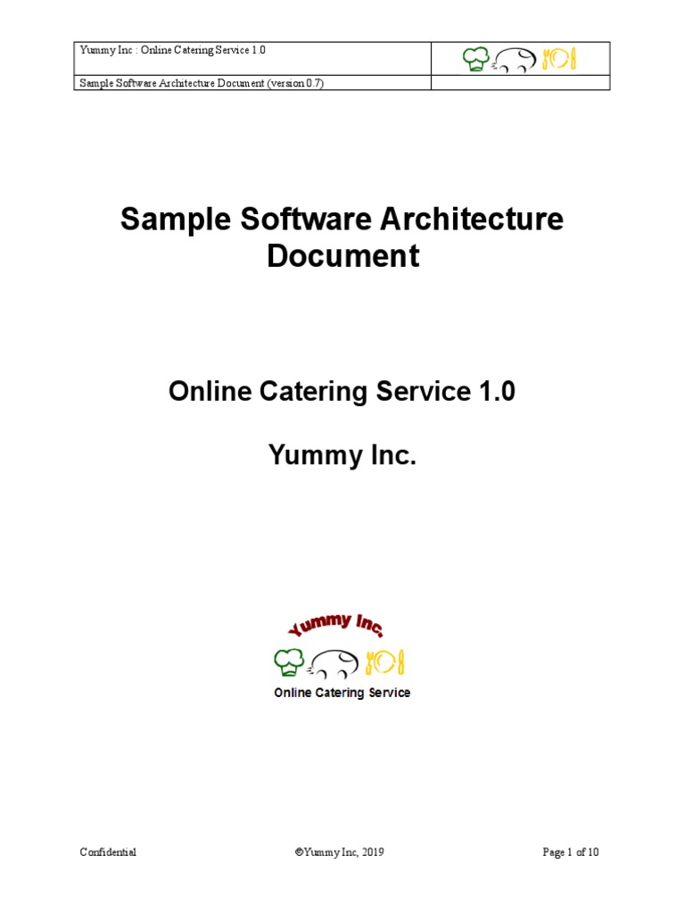 SOFTWARE ARCHITECTURE DOCUMENT-OnlineCateringService Sample Example | PDF | Software ...