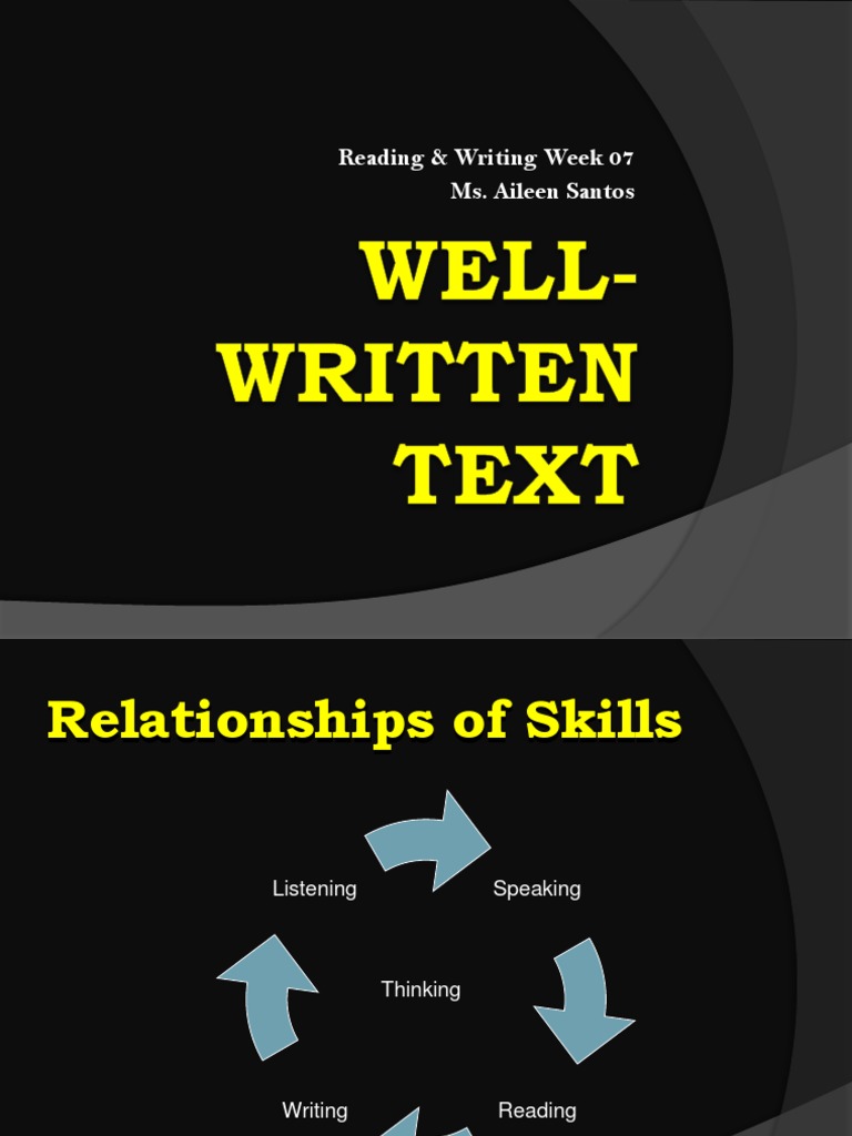 Well-Written Text | PDF | Sentence (Linguistics) | Word