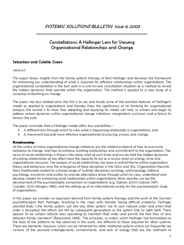 Sebastian Green | PDF | Psychotherapy | Family