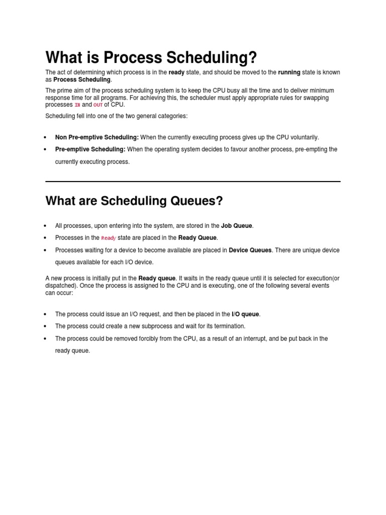 What Is Process Scheduling? | PDF | Thread (Computing) | Scheduling (Computing)