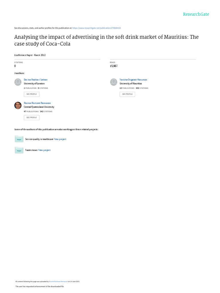 Impact of Coca Cola | PDF | Brand | Target Audience