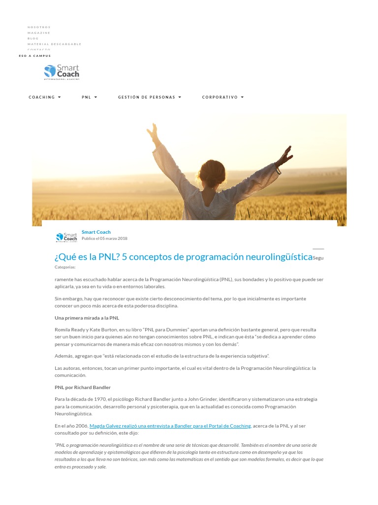 ¿Qué Es La PNL - 5 Conceptos de Programación Neurolingüística | PDF | Programación ...