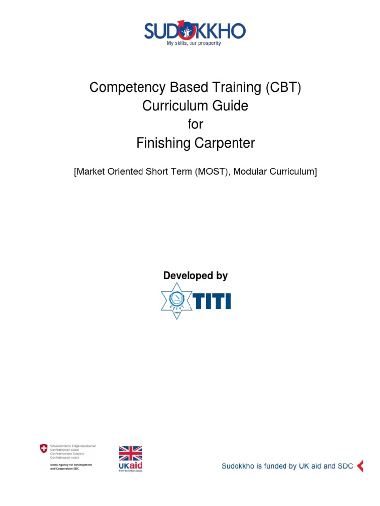 Competency Based Training (CBT) Curriculum Guide For Finishing Carpenter | PDF | Personal ...