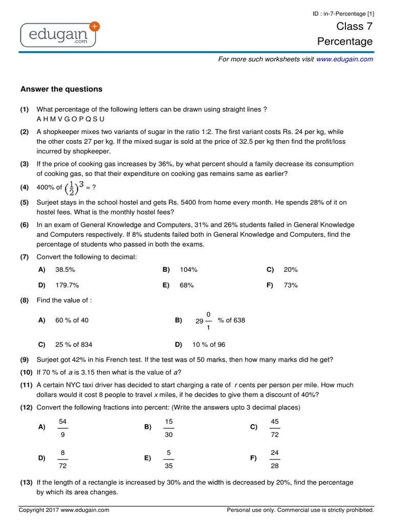 Grade 7 Percentage in PDF | PDF | Percentage | Economies