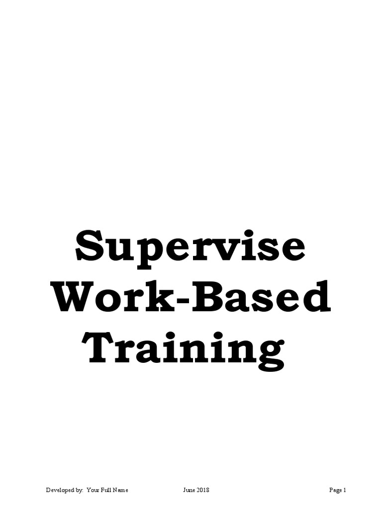 2019 4 Supervised Workbased Training Templates 091518 | PDF ...