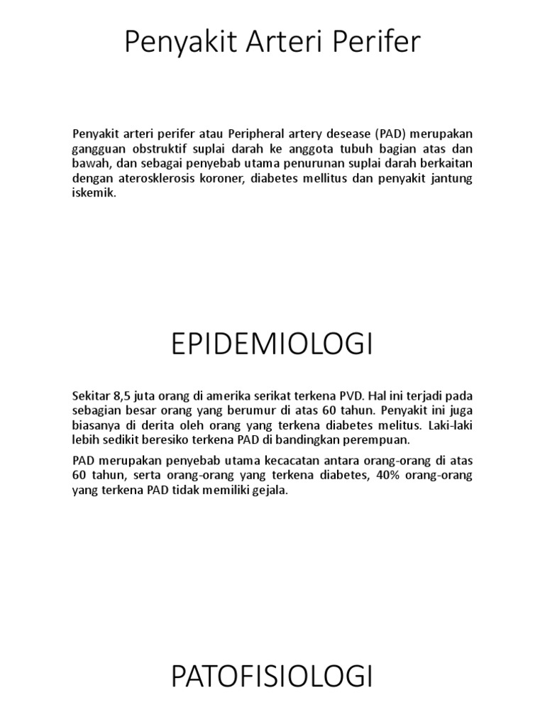 Penyakit Arteri Perifer: Gejala dan Penanganan | PDF | Gaya Hidup