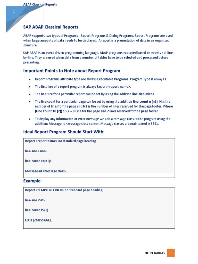 Classical Report | PDF | Parameter (Computer Programming) | Computer Program