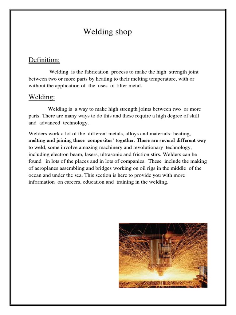 Welding Workshop | PDF | Welding | Construction